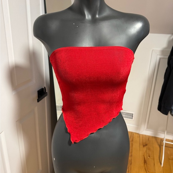 SHEIN | Tops | Red Asymmetrical Tube Top | Poshmark